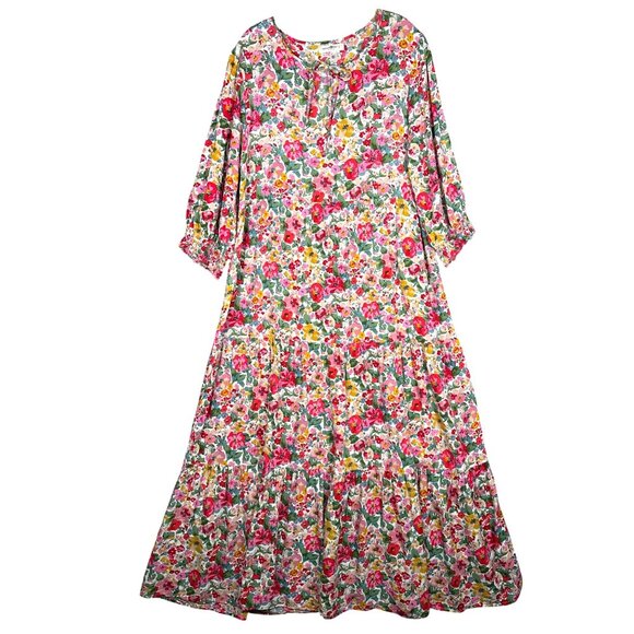 NATURAL LIFE | Dresses | Natural Life 34 Sleeve Floral Maxi Dress Large ...